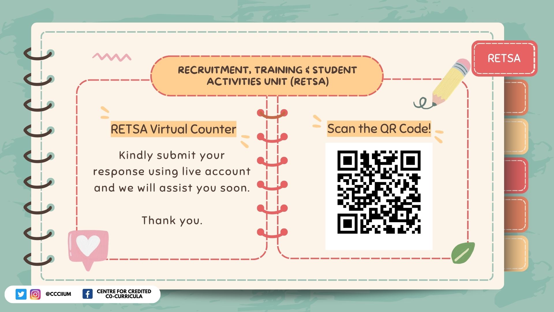 Virtual Counter – CREDITED CO-CURRICULAR CENTRE (CCC)