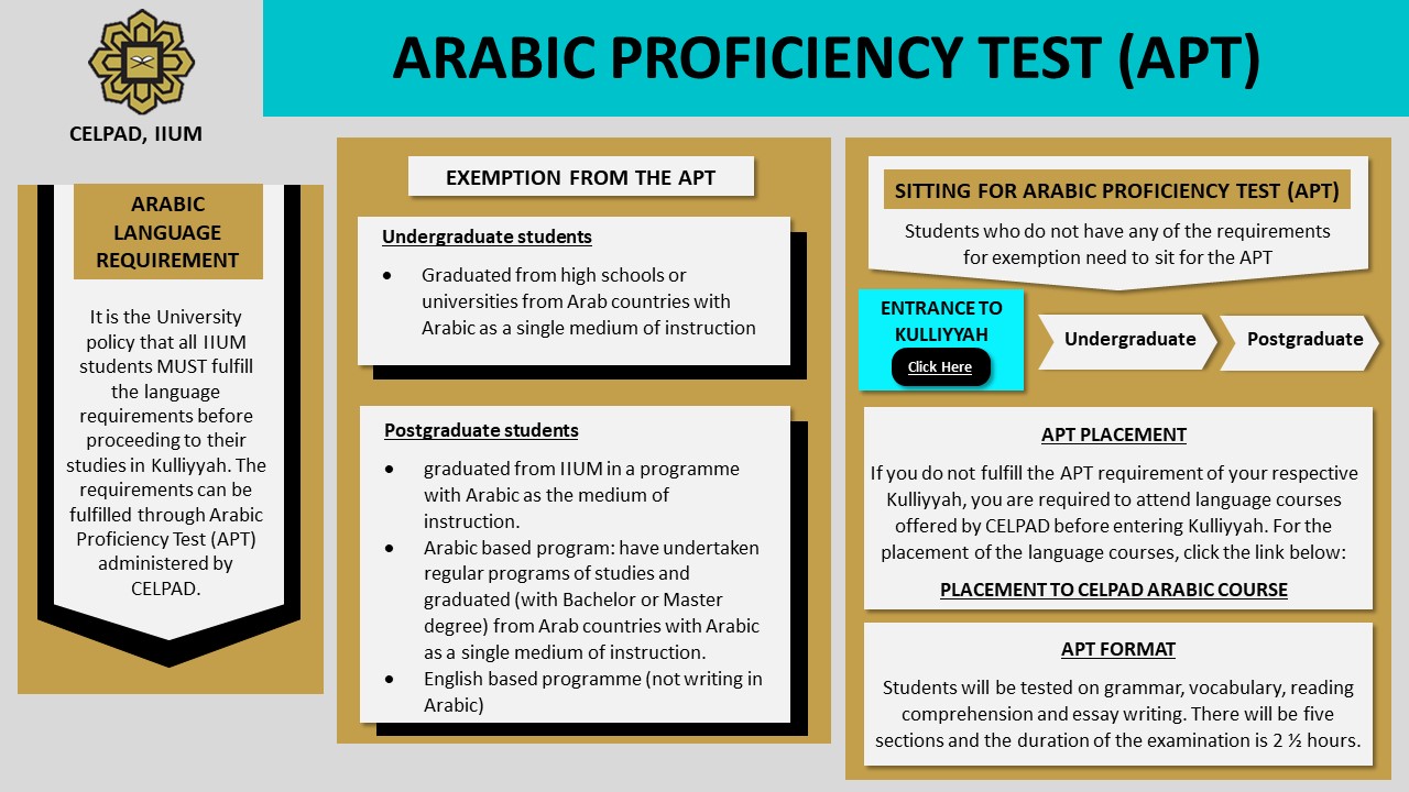 ARABIC PROFICIENCY TEST (APT) – Centre for Languages and Pre-University ...