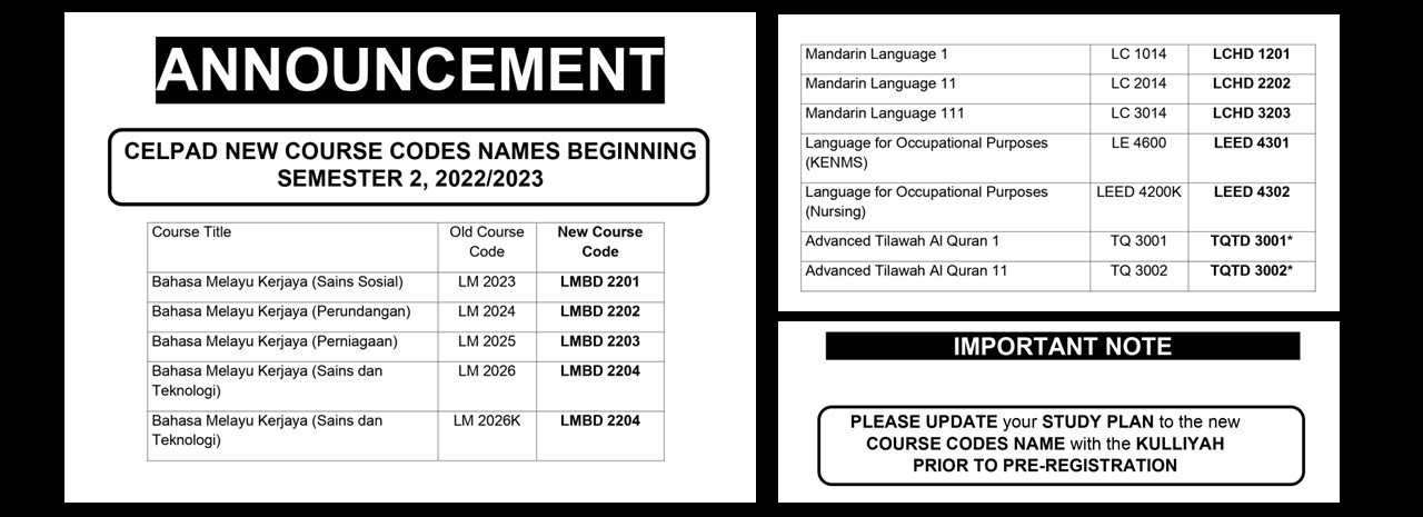 announcement course – Centre for Languages and Pre-University Academic ...