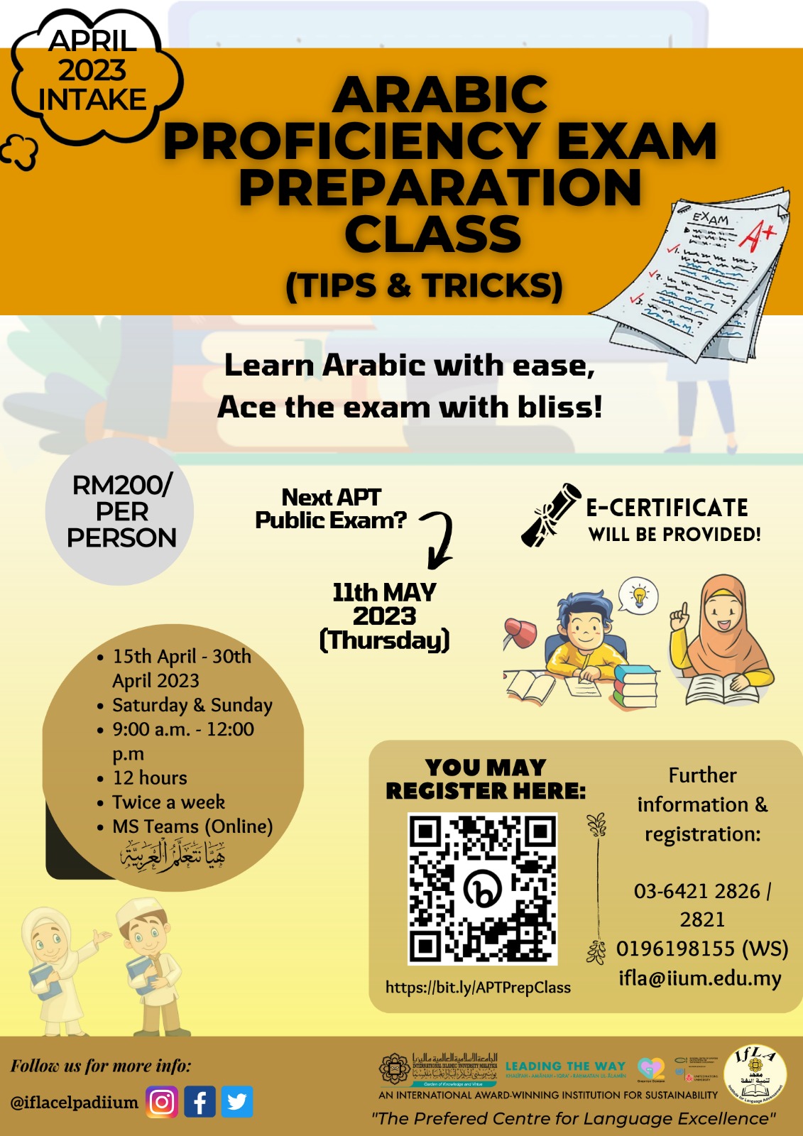 Arabic Proficiency Exam Preparation Class – Centre for Languages and ...