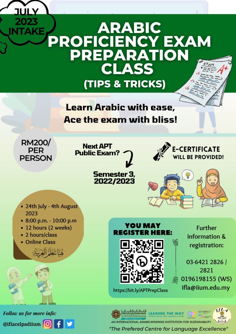 ARABIC PROFICIENCY EXAM PREPARATION CLASS (TIPS & TRICKS) – Centre for ...
