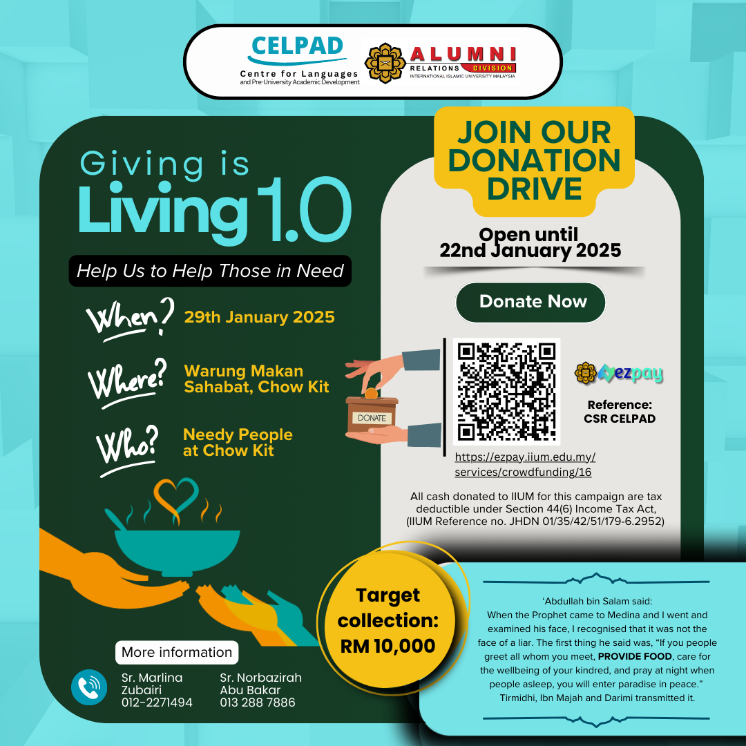 Donation Drive: Giving is Living 1.0 – Centre for Languages and Pre ...