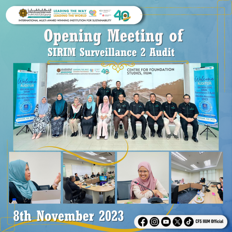 Opening Meeting of SIRIM Surveillance 2 Audit