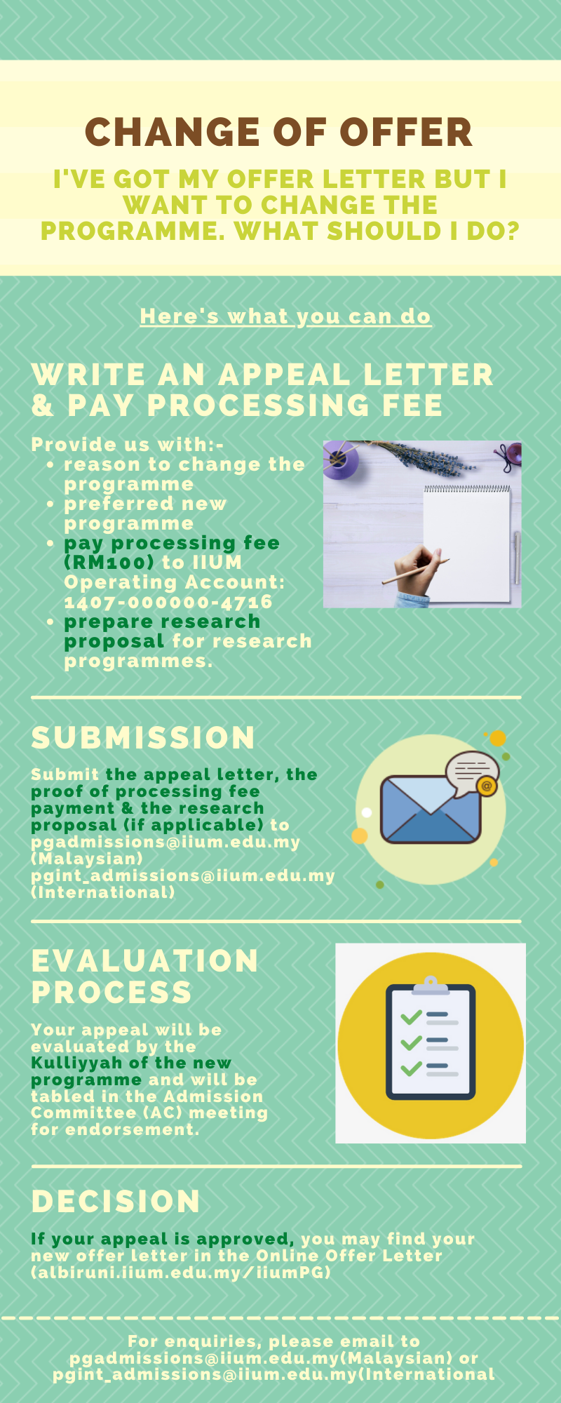 Change of Offer – Centre for Postgraduate Studies (CPS)