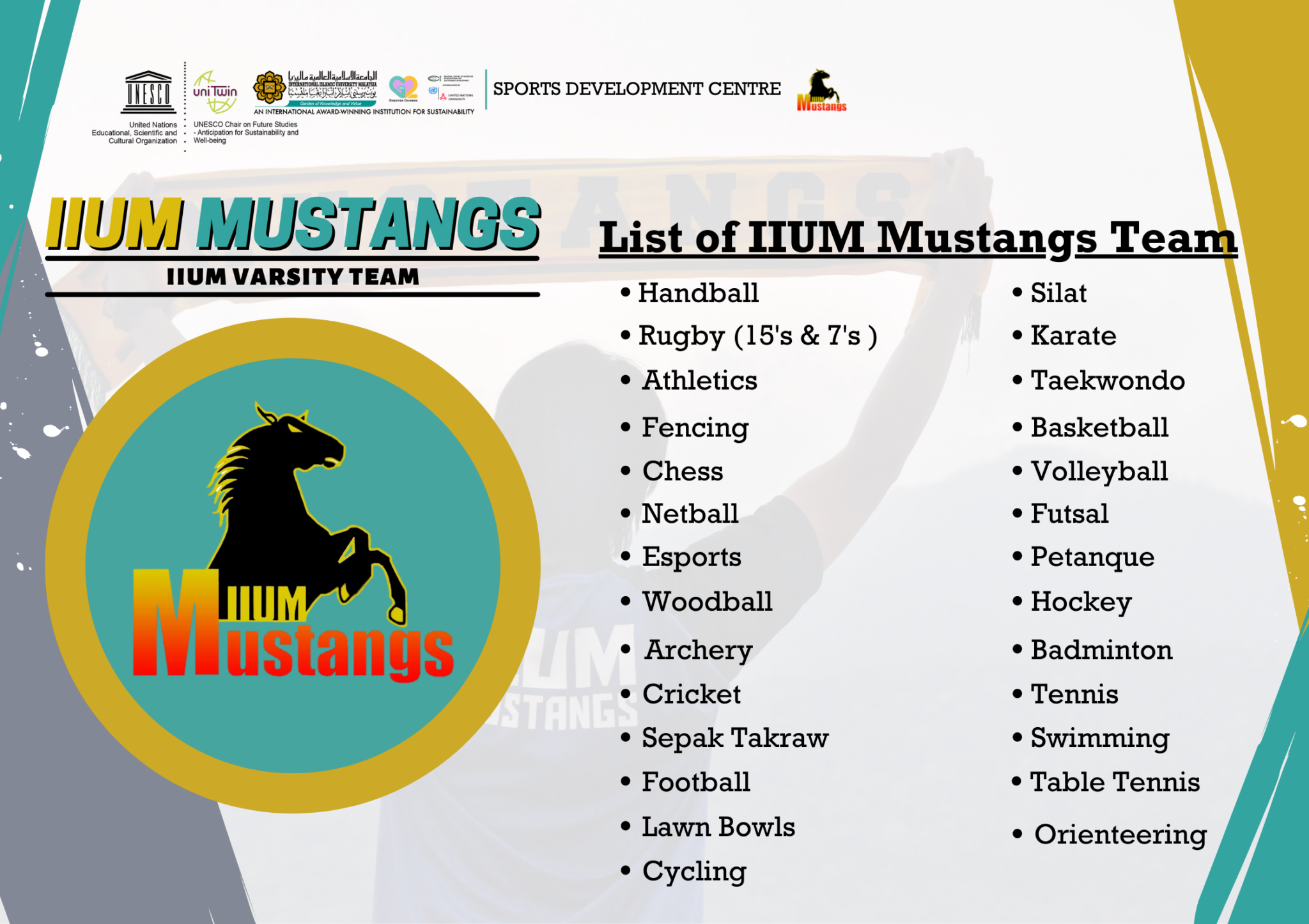 About IIUM Mustangs – Sports Development Centre IIUM